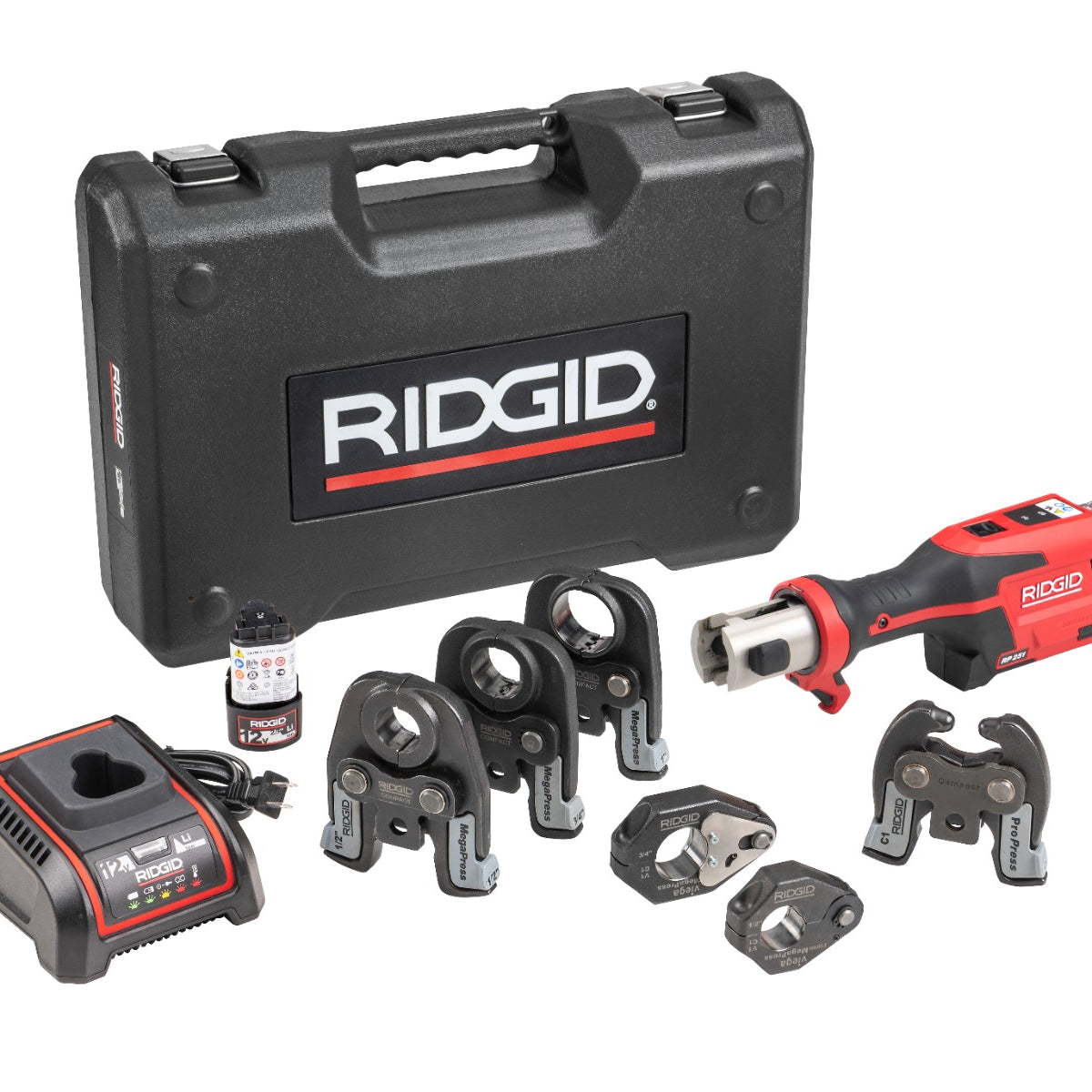 RIDGID 78228 RP 251 Press Tool Battery Kit 1/2"-1" MegaPress Jaws and 1 ...